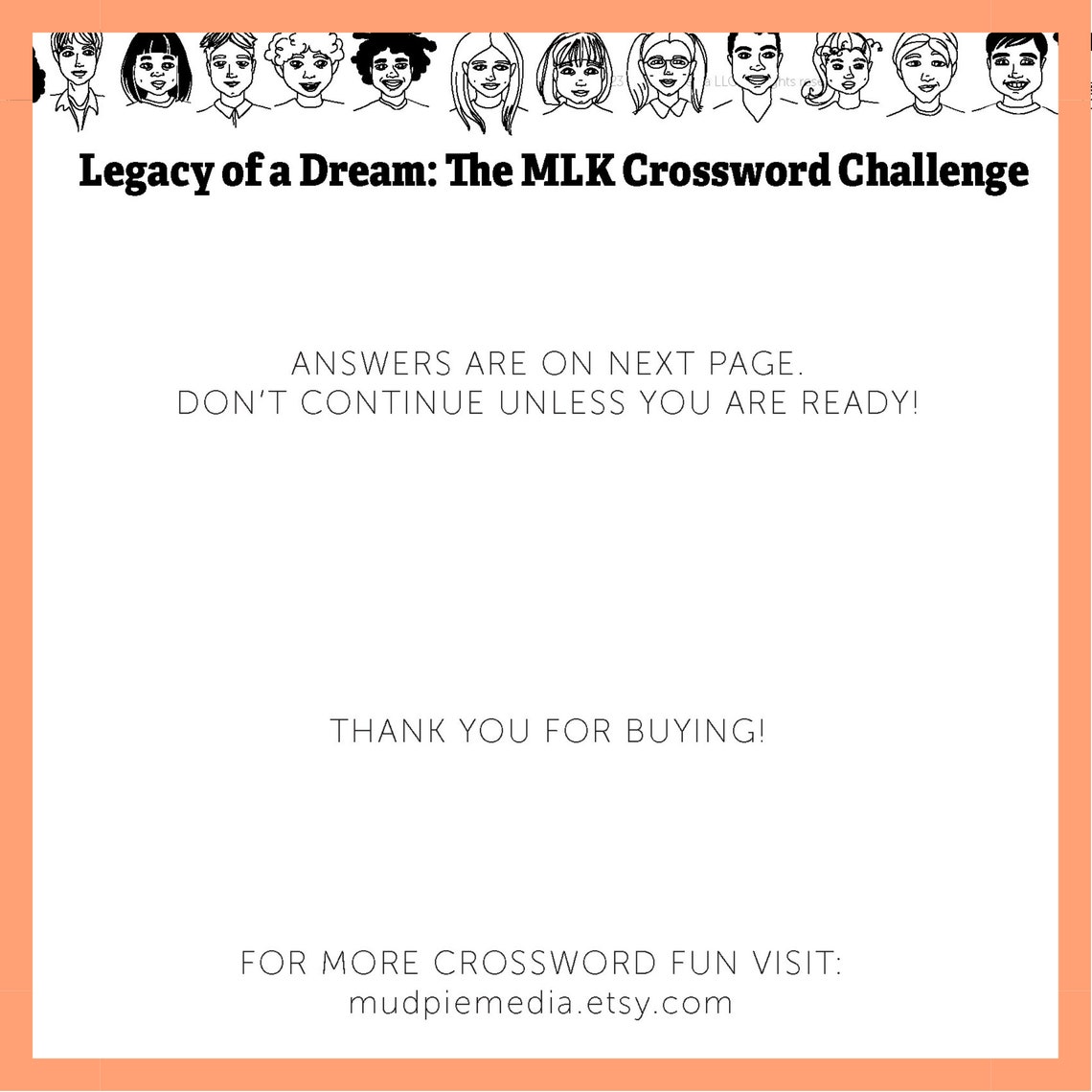 MLK Day Crossword Puzzle Educational Activity for Students and Teachers ...