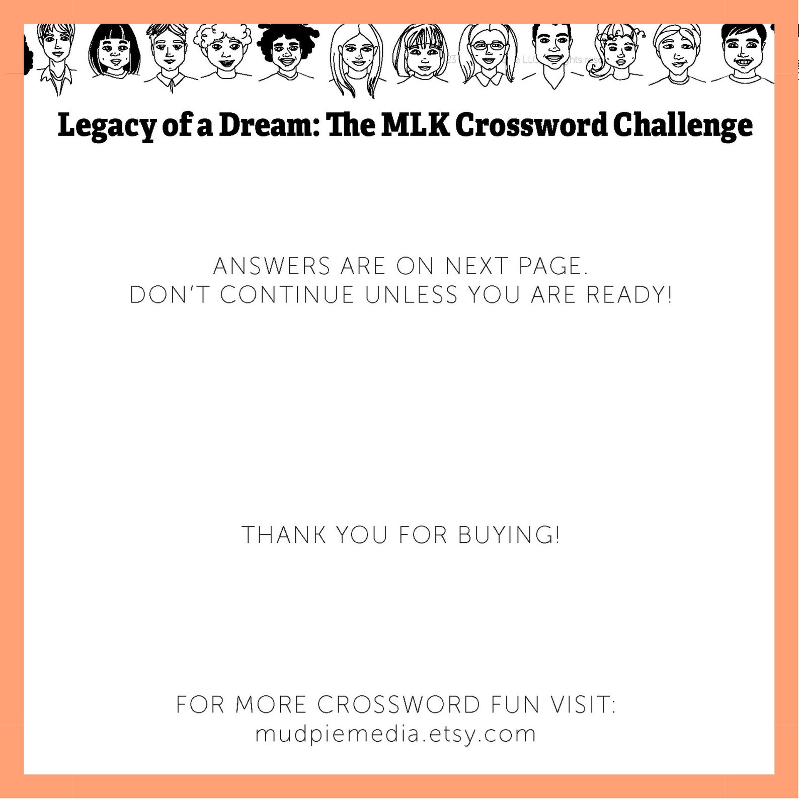 MLK Day Crossword Puzzle Educational Activity for Students and Teachers ...