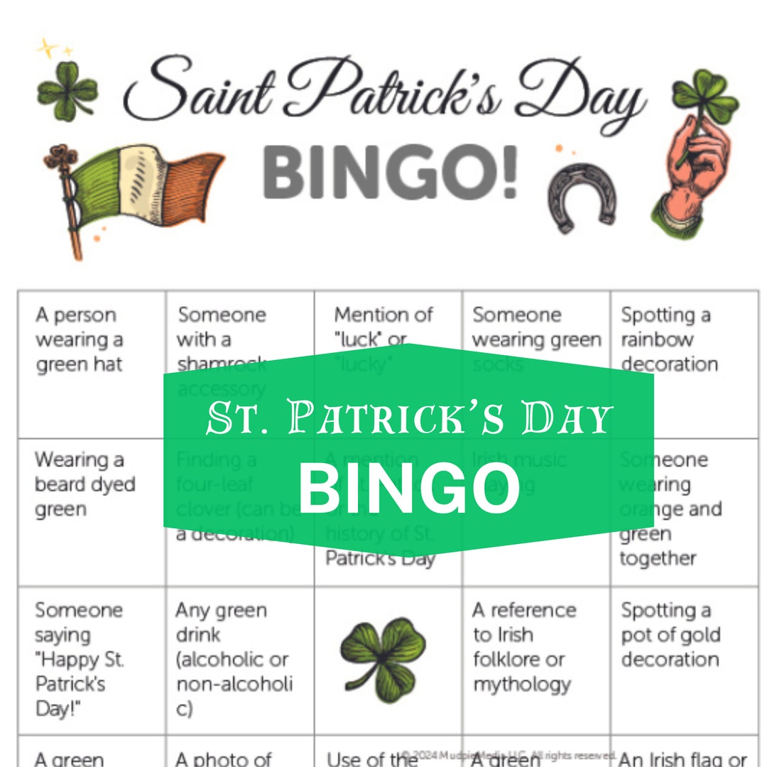 St. Patrick's Day Bingo Packet: Instant Download! Includes Pre-filled ...