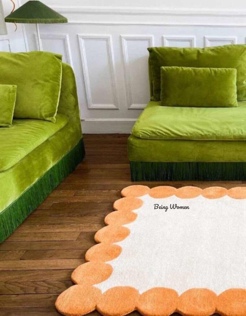 Bespoke Luxury Aesthetic Scallop Hand Tufted Abstract Mid - Etsy