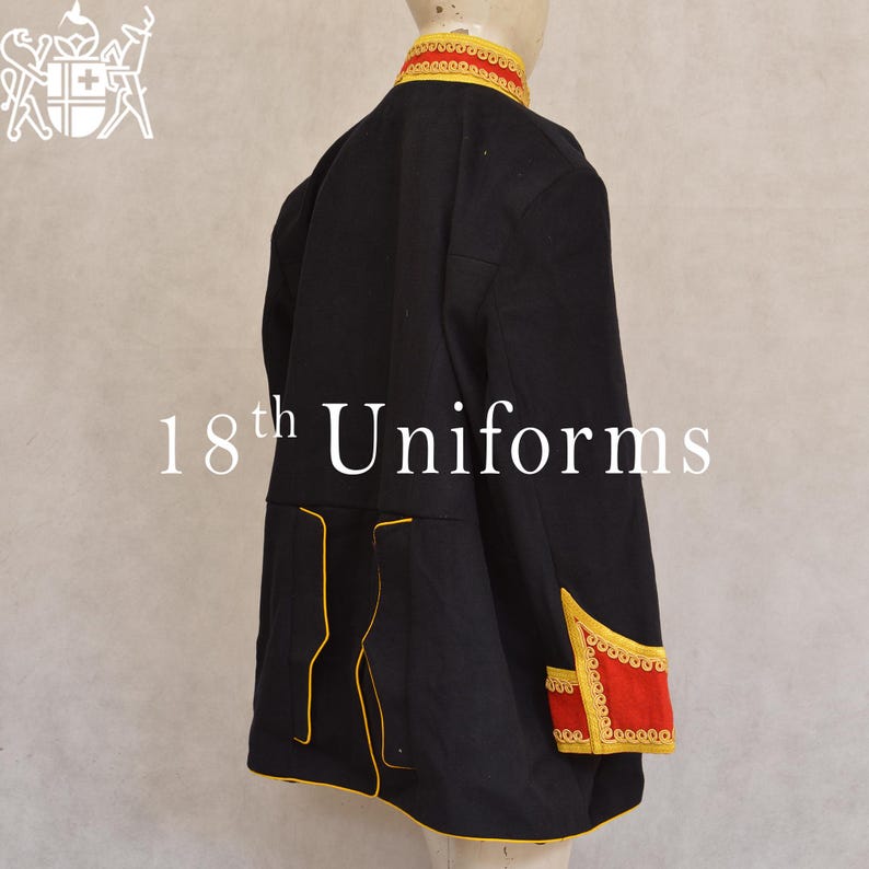 Navy Blue Wool Tunic Jacket: Men's Military Guard, Zulu War Style ...