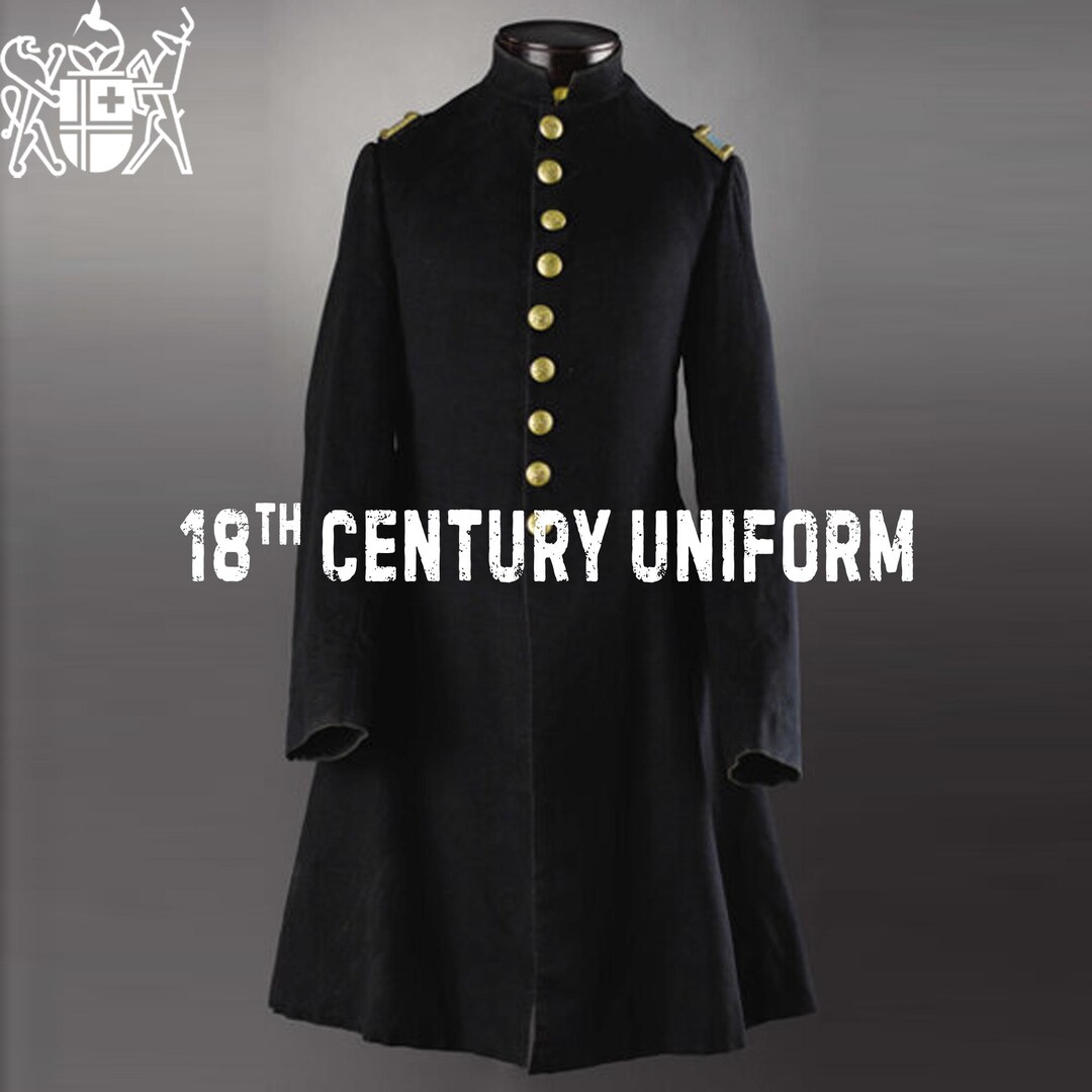 Lieutenant Black Wool Frock Coat: 18th Century Infantry Uniform - Etsy