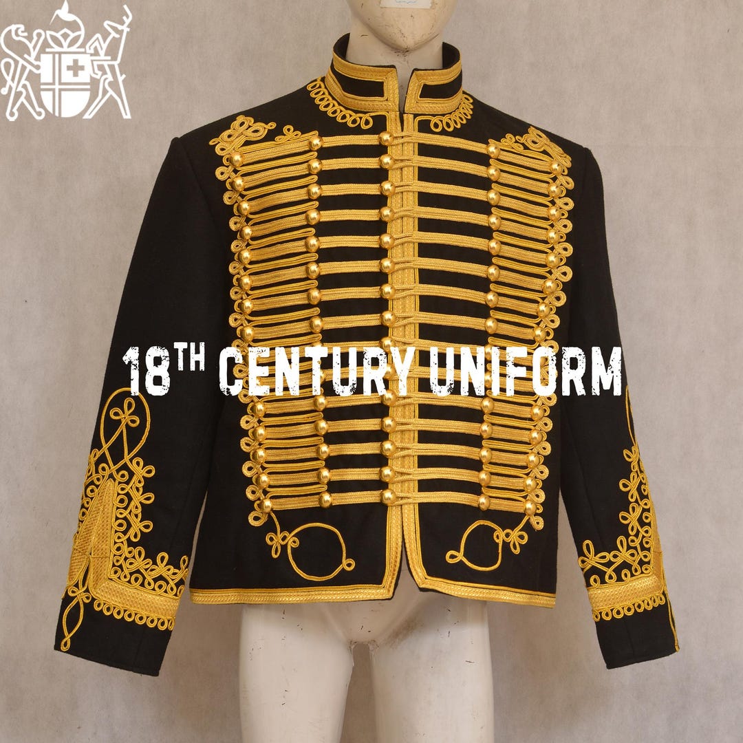 Black Wool Hussar Jacket: Napoleonic Military Style Costume - Etsy UK