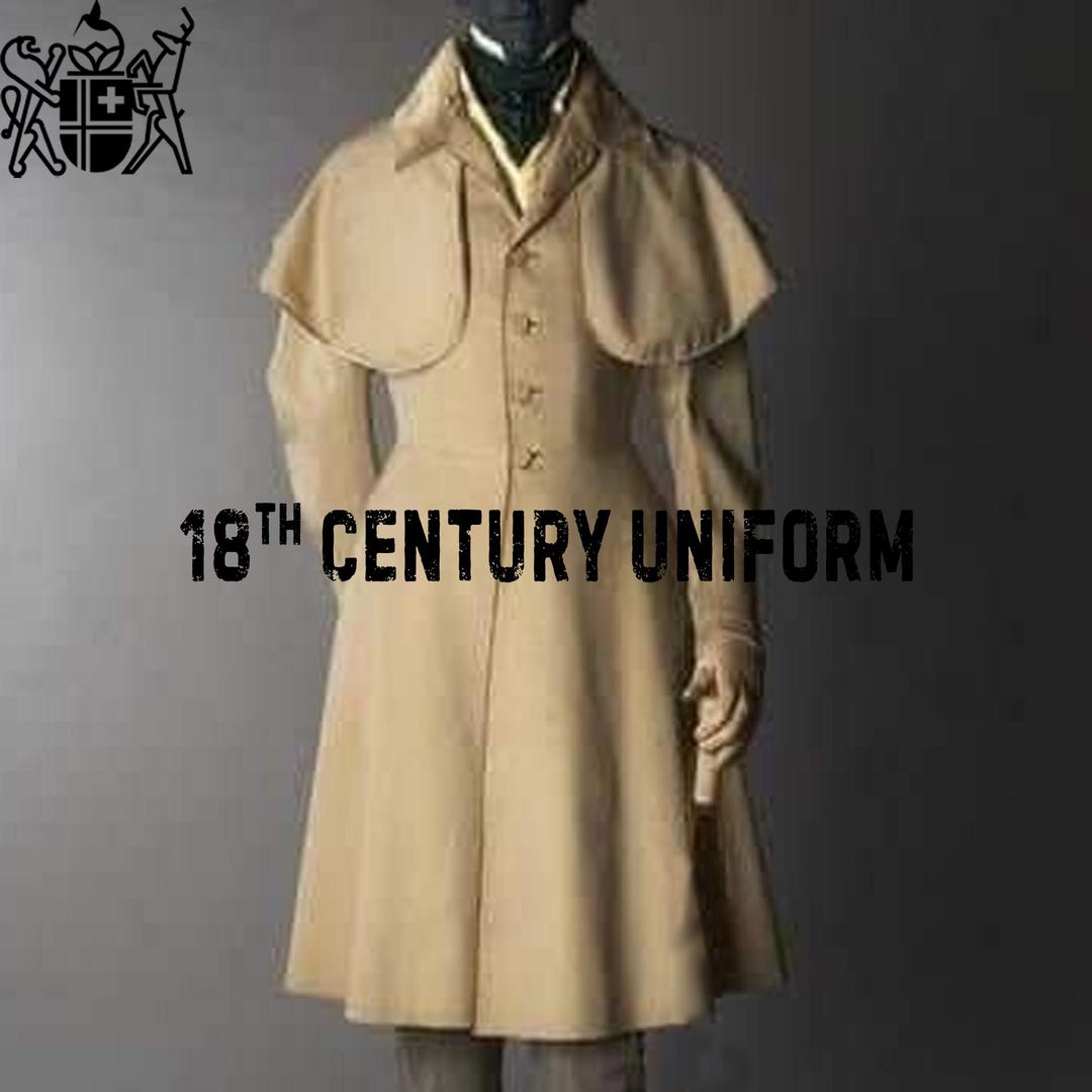 Off-white Wool Regency Greatcoat: 18th Century Garrick Overcoat - Etsy