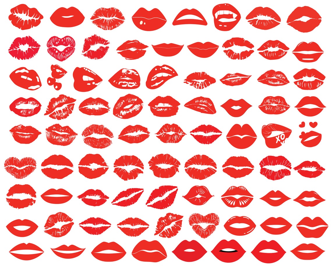 Valentines Lips Svg Bundle, Red Lips Svg, Kiss Svg, American Lips Svg ...