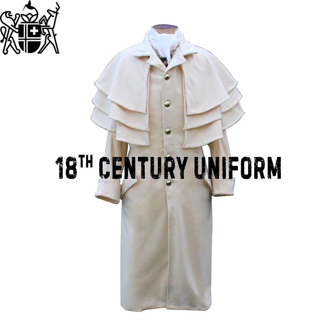 Off-white Wool Regency Greatcoat: 1790 Garrick Overcoat - Etsy