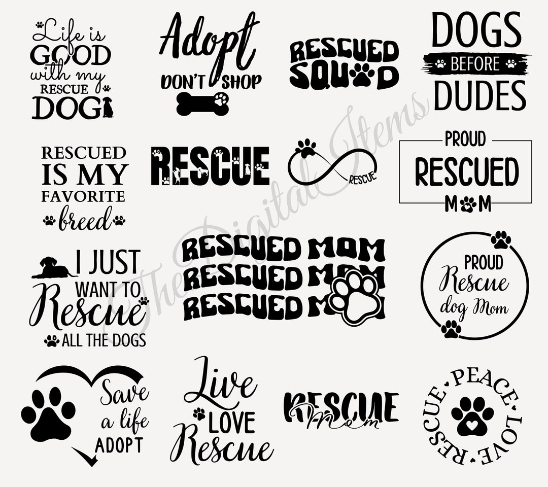 Rescue Dog SVG, Rescue Dog SVG Bundle,dog Lover Svg,dog Mom Svg,dog ...