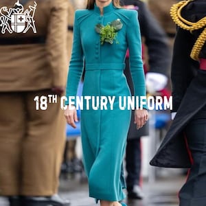 Dark Cyan Wool Coat: Women's Royal Fashion Frock - 18th Century Style ...