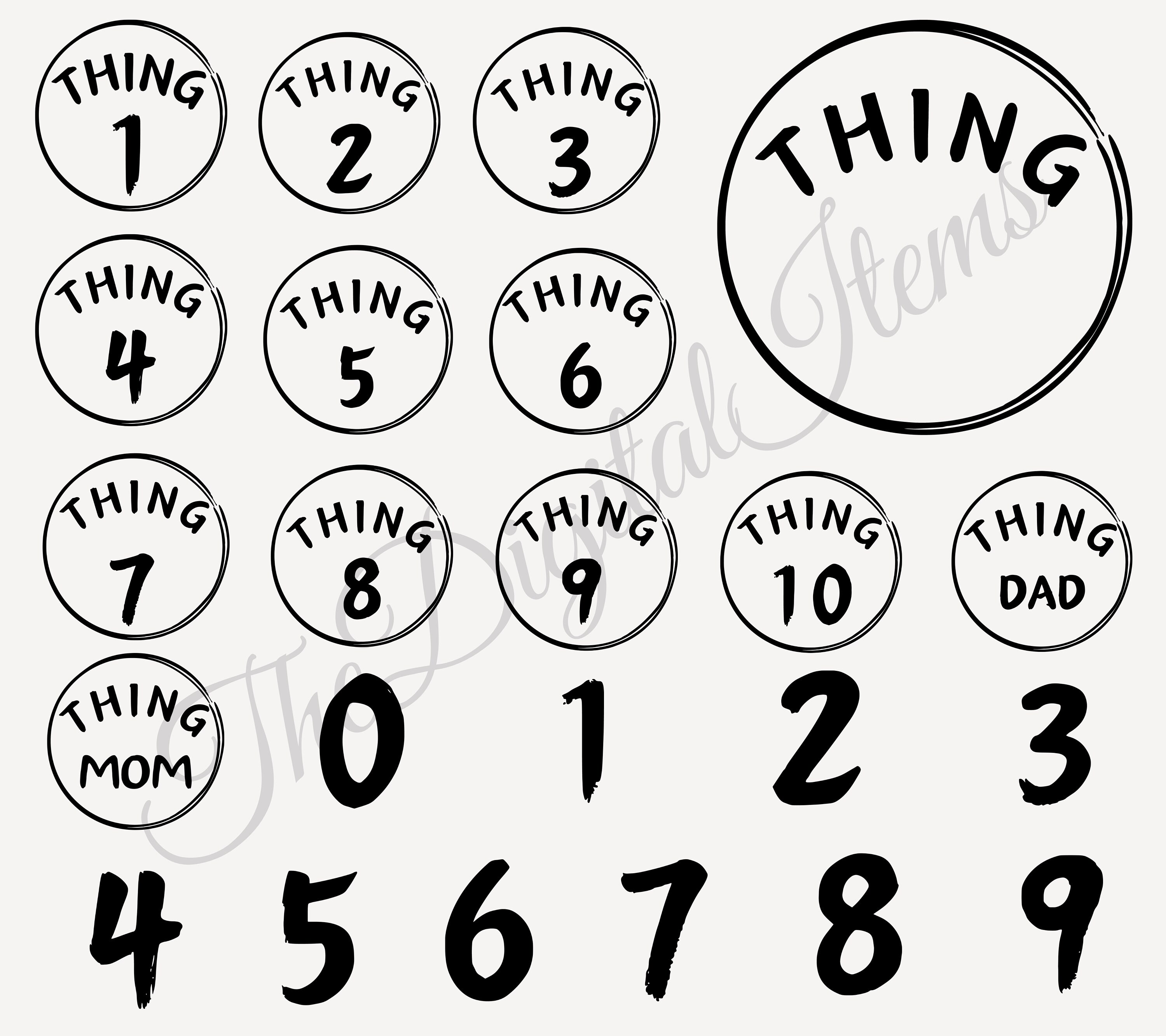 Thing 1 Thing 2 Svg Cut File Thing Dad Svg Thing Mom Svg Thing Svg File