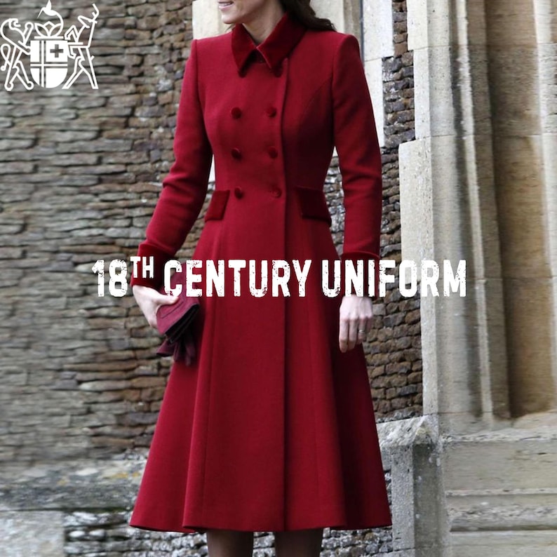Red Wool Frock Coat: Royal Fashion, 18th Century Style - Etsy