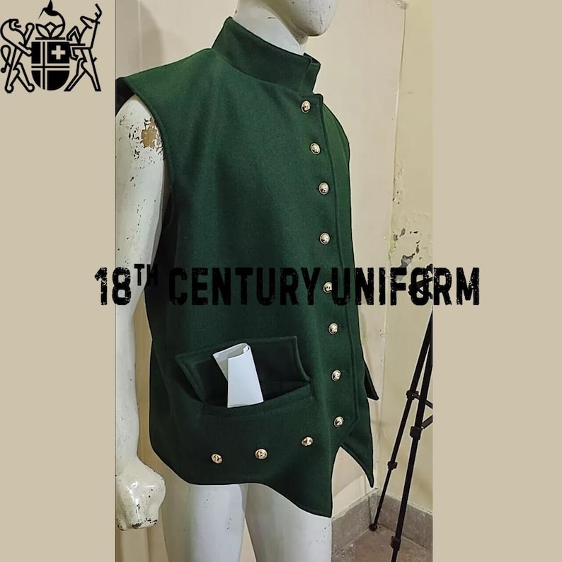 Men's Green Wool 18th Century Vest: Revolutionary War Style - Etsy