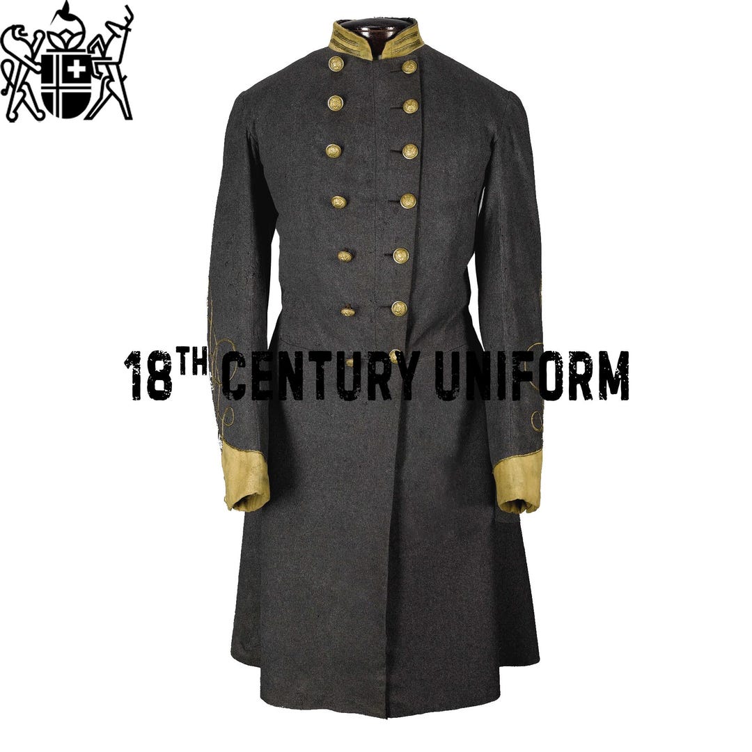Grey Wool Civil War Frock Coat - Lieutenant William Jacket - Etsy