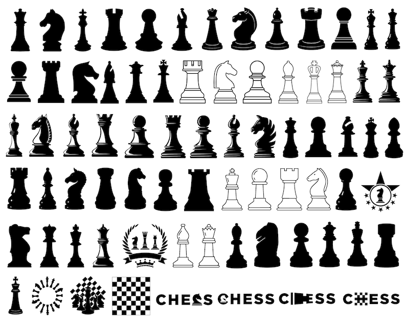 Chess Figures SVG, Chess Svg, Chess Pieces Bundle, Chess Silhouette ...