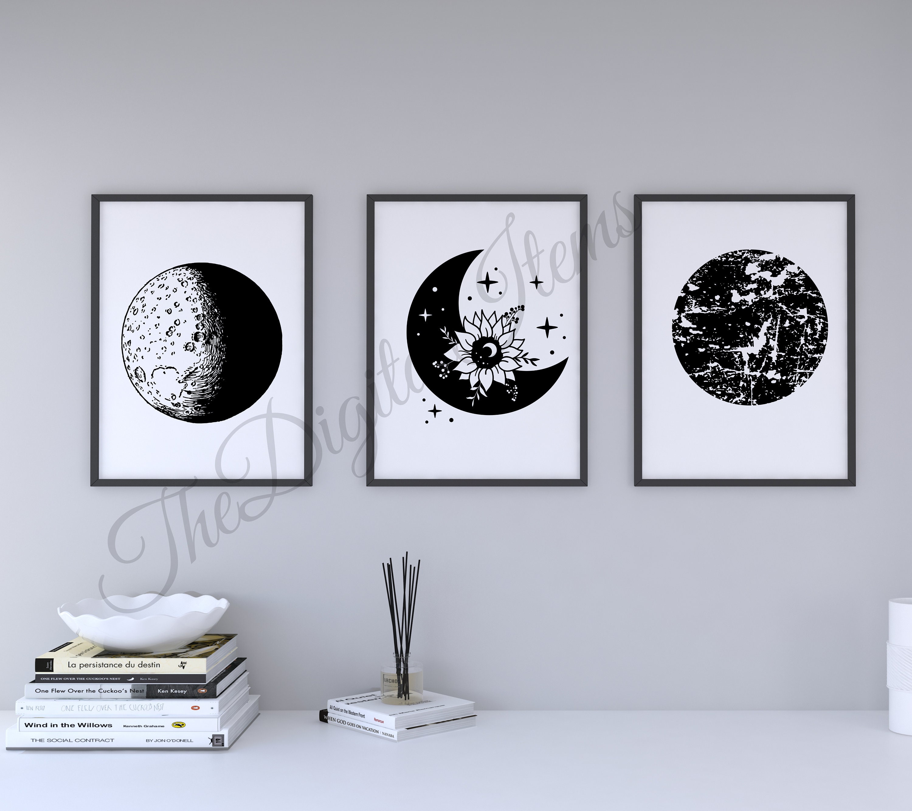 Moon SVG Bundle, Floral Moon Svg, Mystic Celestial Svg, Moon and Stars ...