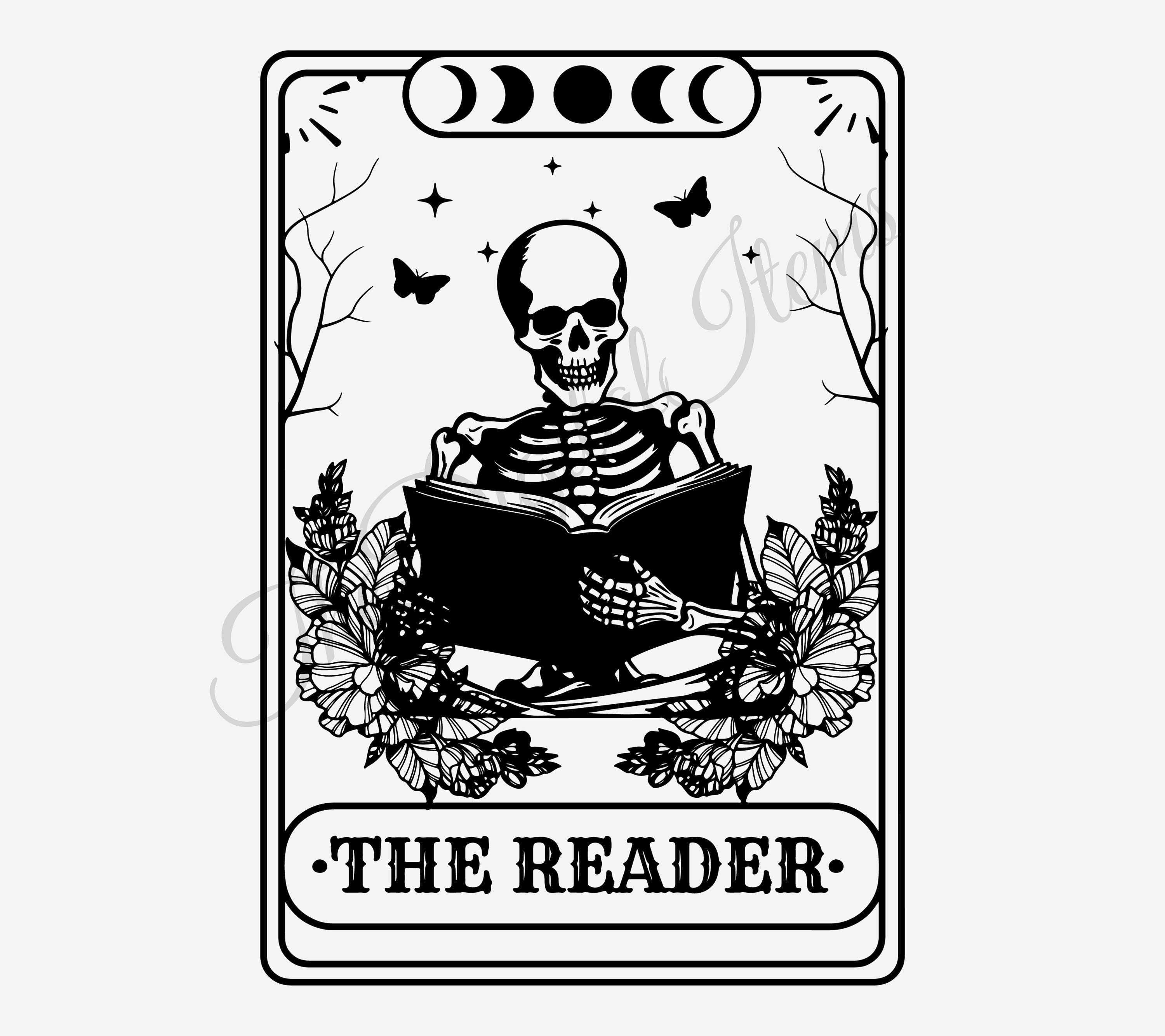The Reader Tarot Card SVG, the Reader Svg, Reading Svg, Book Lover Svg ...