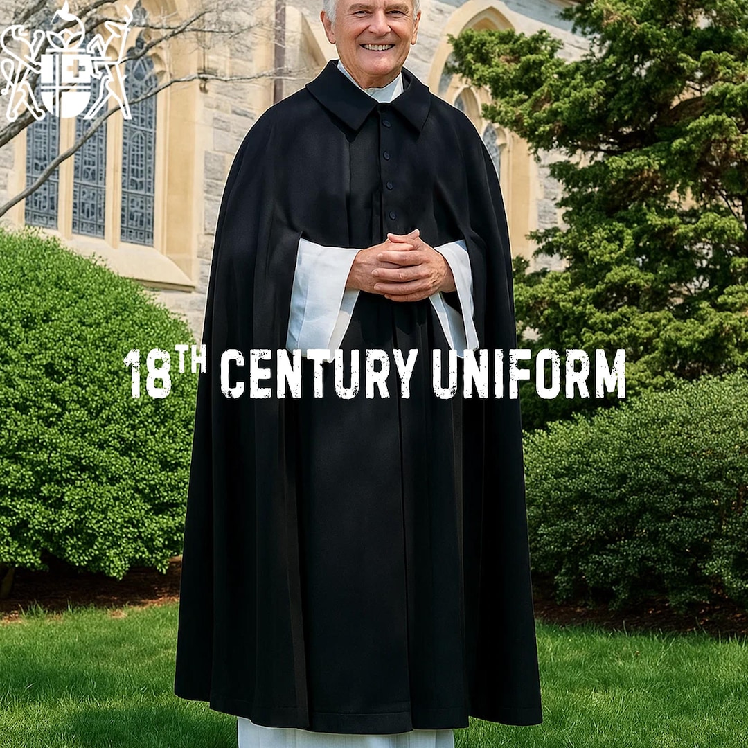 Clergy Cloak With Collar, Essential Vestment Catholic Bishop Black ...