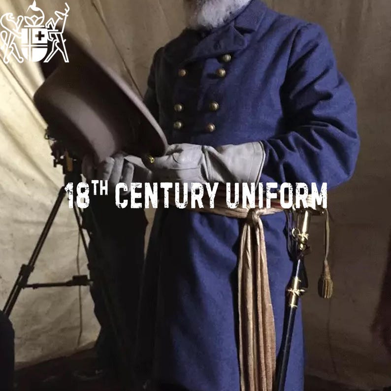 Blue Wool Civil War Frock Coat: General Robert Uniform - Etsy