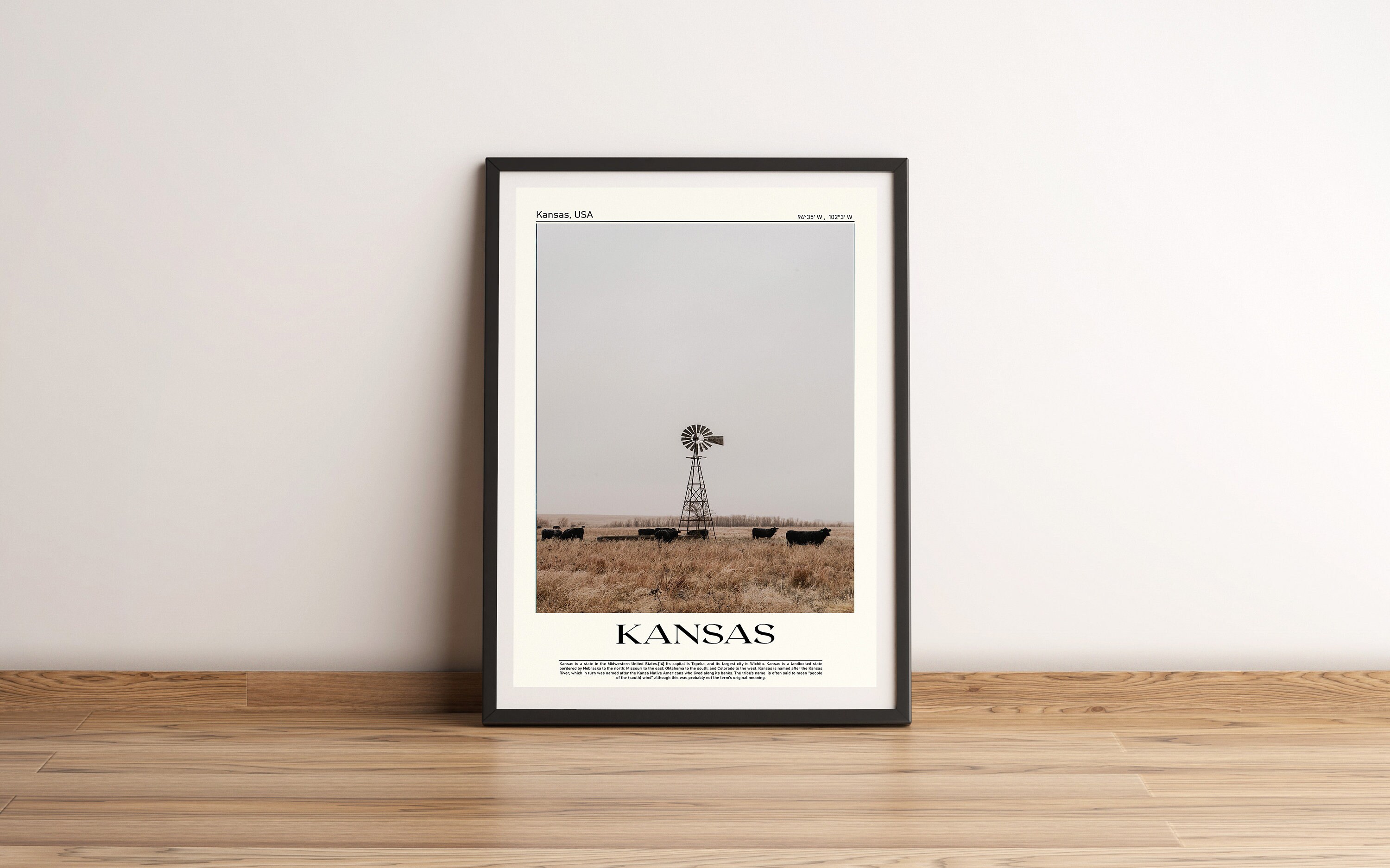 Digital Oil Paint, Wall Decor, Kansas Wall Art, Kansas Poster, Kansas ...