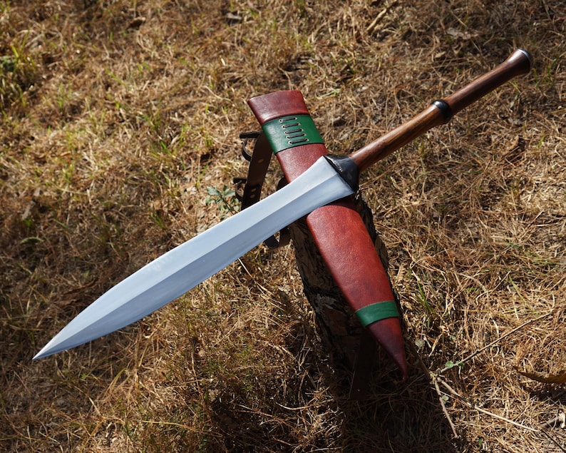 Zulu Iklwa Sword-spear: 18" Carbon Steel Blade, Rosewood Handle - Etsy
