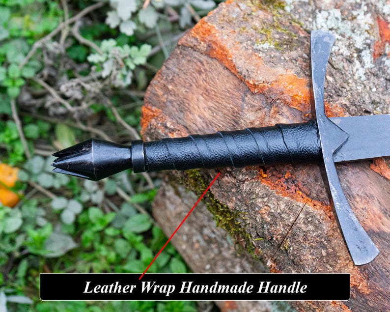 Handmade Viking Sword: Water Tempered Carbon Steel Blade, Black Wood ...
