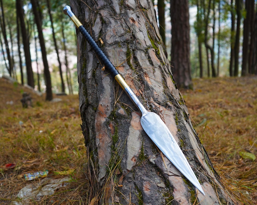 Handmade Zulu Iklwa Spear: High Water Tempered Carbon Steel Viking ...