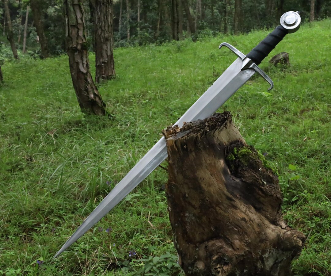 Christmas Gifts - Handmade Medieval Sword: 24" Carbon Steel, Leather ...