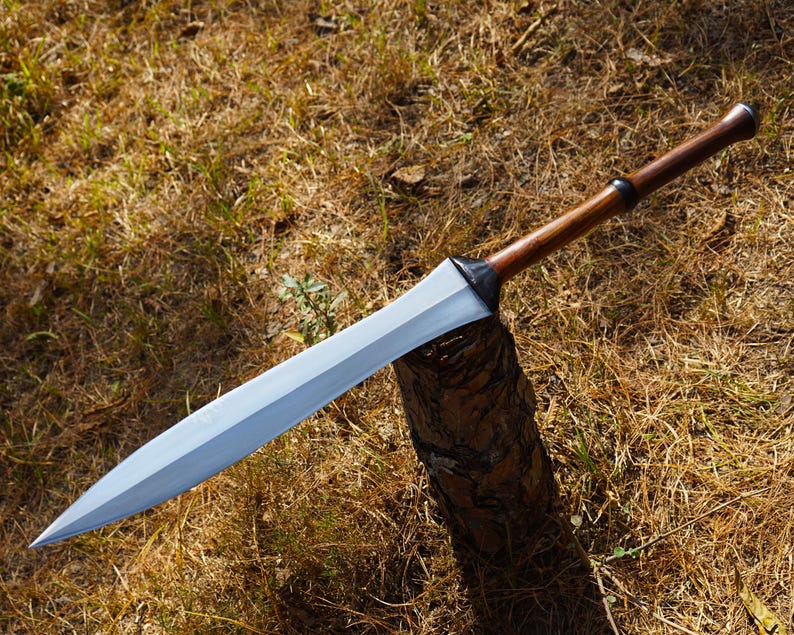 Zulu Iklwa Sword-spear: 18" Carbon Steel Blade, Rosewood Handle - Etsy
