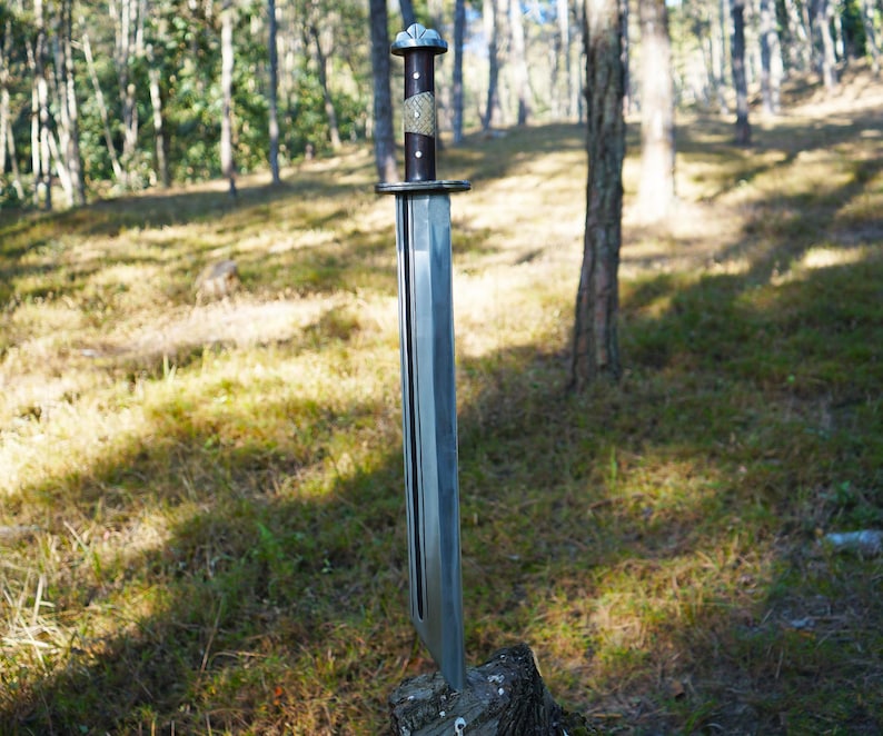 Hand-forged Norse Sword: 24" Tempered Steel Blade, Black Handle - Etsy