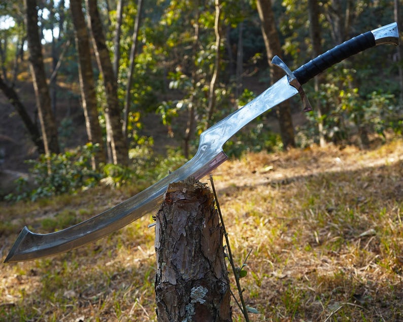 Khopesh Sword: 27" Himalayan Crescent Knife - Oil Quenched, Water ...