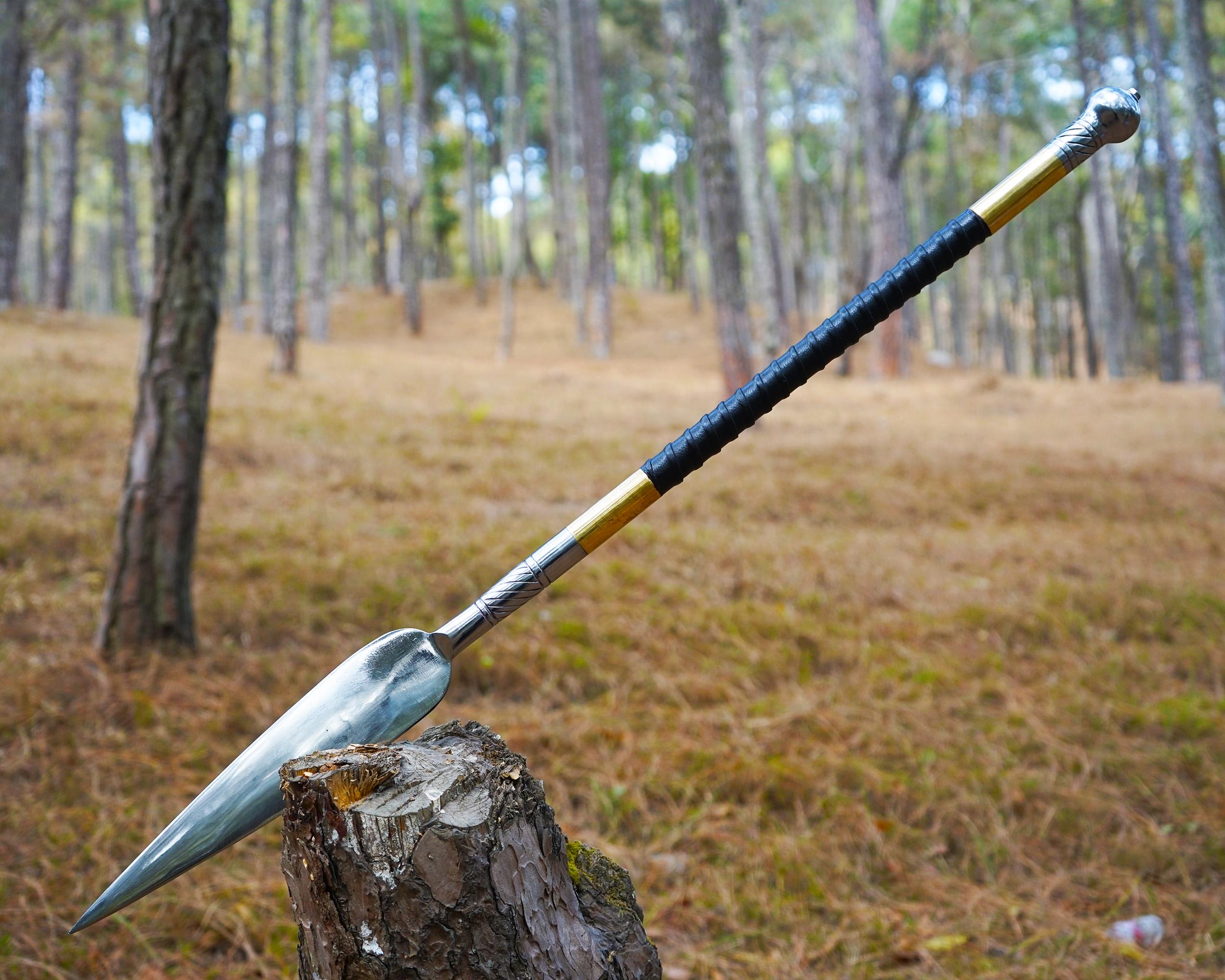 Handmade Zulu Iklwa Spear: High Water Tempered Carbon Steel Viking ...