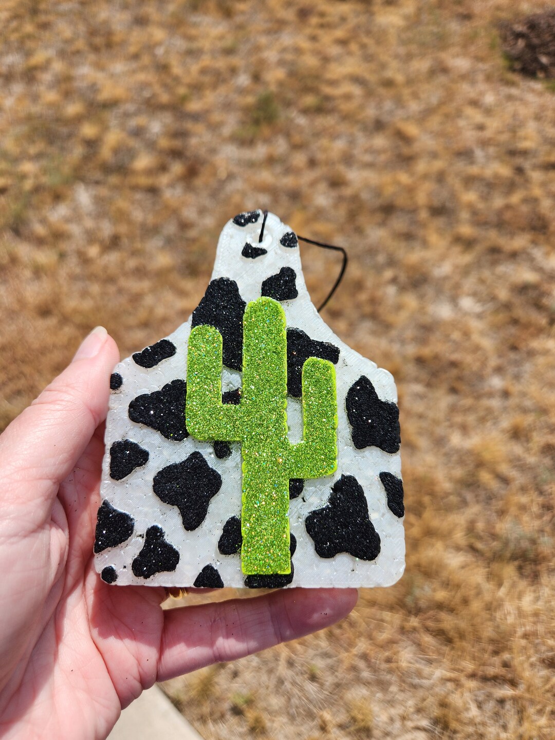 Cow Tag Cactus Car Freshie: Aromatherapy Aroma Bead Air Freshener - Etsy