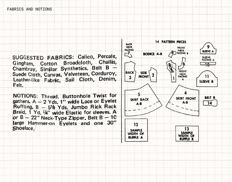 Sewing Pattern PDF Vintage – 70s Womens Square Dance Dress, Tiered ...