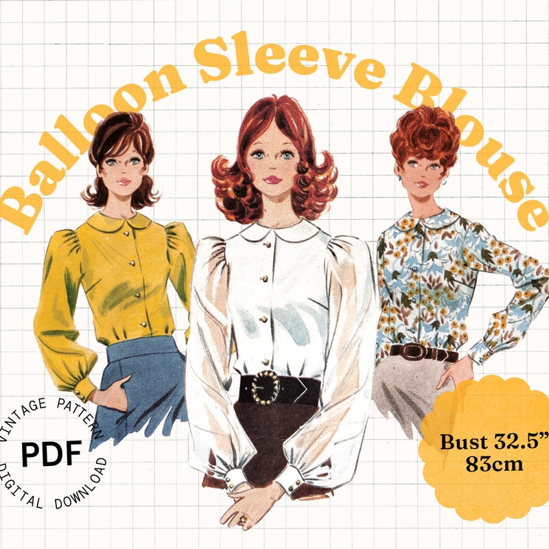 Vintage Blouse Sewing Pattern - Etsy