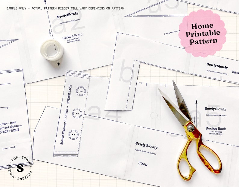 Sewing Pattern PDF Vintage – 50s Classic Retro Dress Pattern, Pinup ...