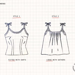 Sewing Pattern PDF Vintage – 50s Womens Top With Tie Straps, Camisole ...