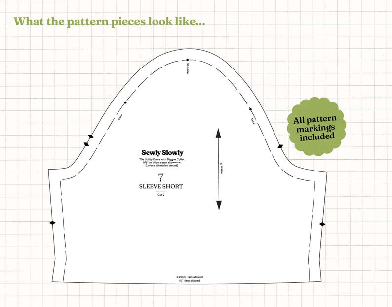 Vintage Sewing Pattern PDF – 70s Utility Dress With Dagger Collar (bust ...