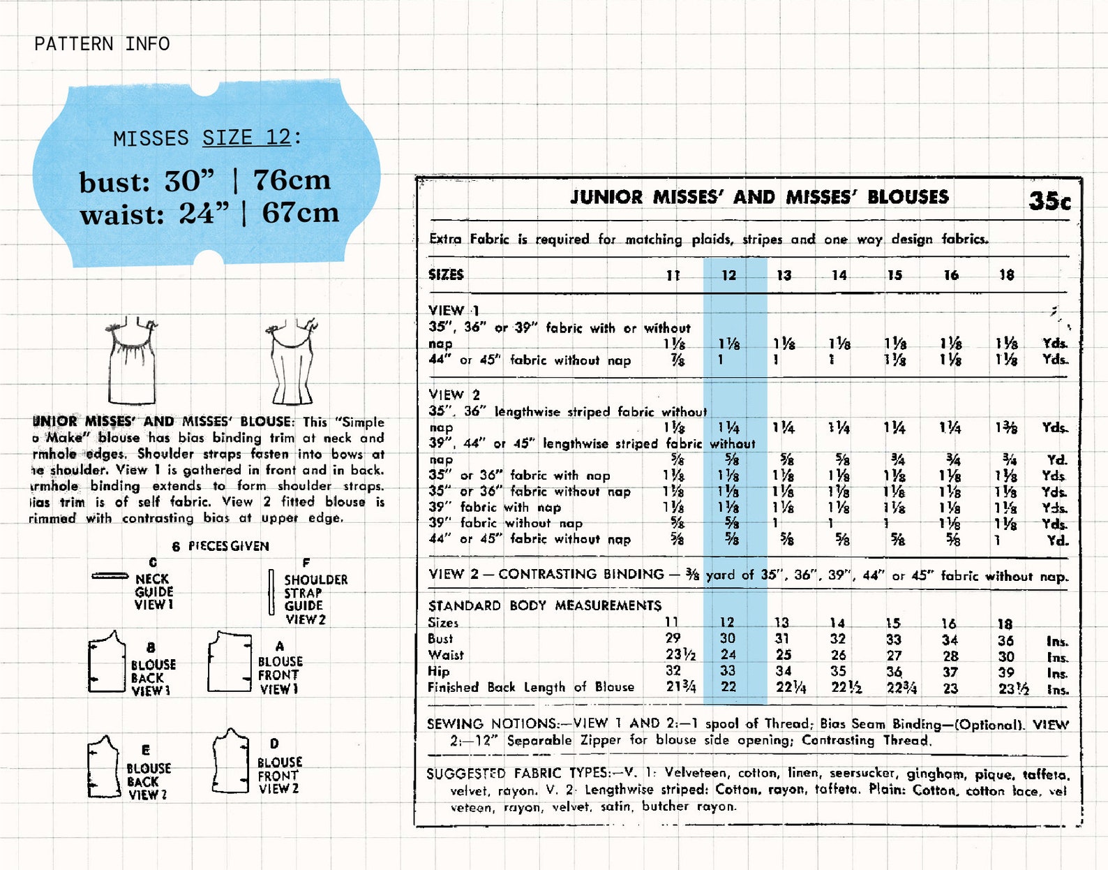 Sewing Pattern PDF Vintage – 50s Womens Top With Tie Straps, Camisole ...