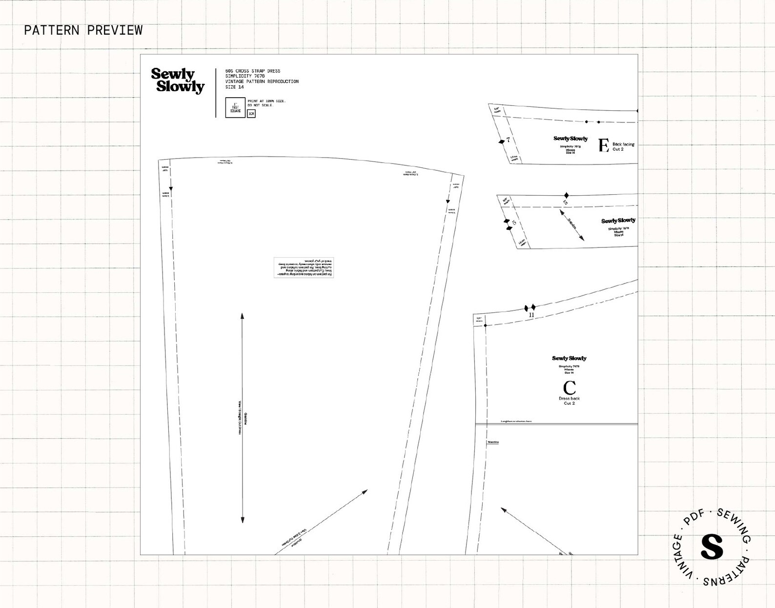 Vintage Sewing Pattern PDF, 60s Halter Dress, 70s Dress Pattern, Summer ...