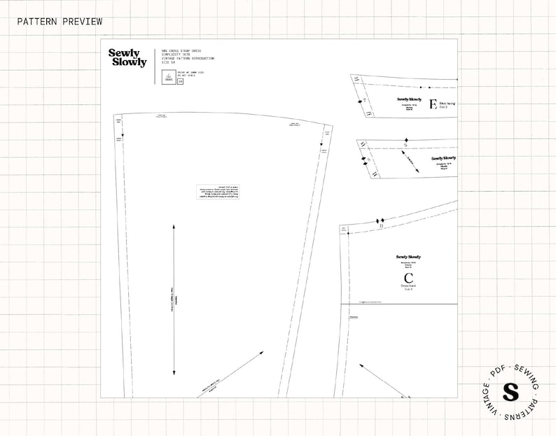 Vintage Sewing Pattern PDF, 60s Halter Dress, 70s Dress Pattern, Summer Dress Sewing Pattern ...