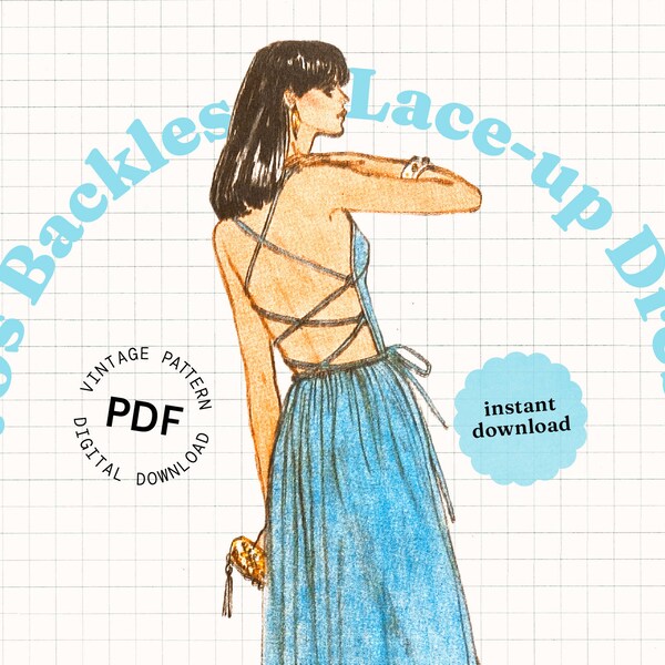 Backless Dress Pattern - Etsy