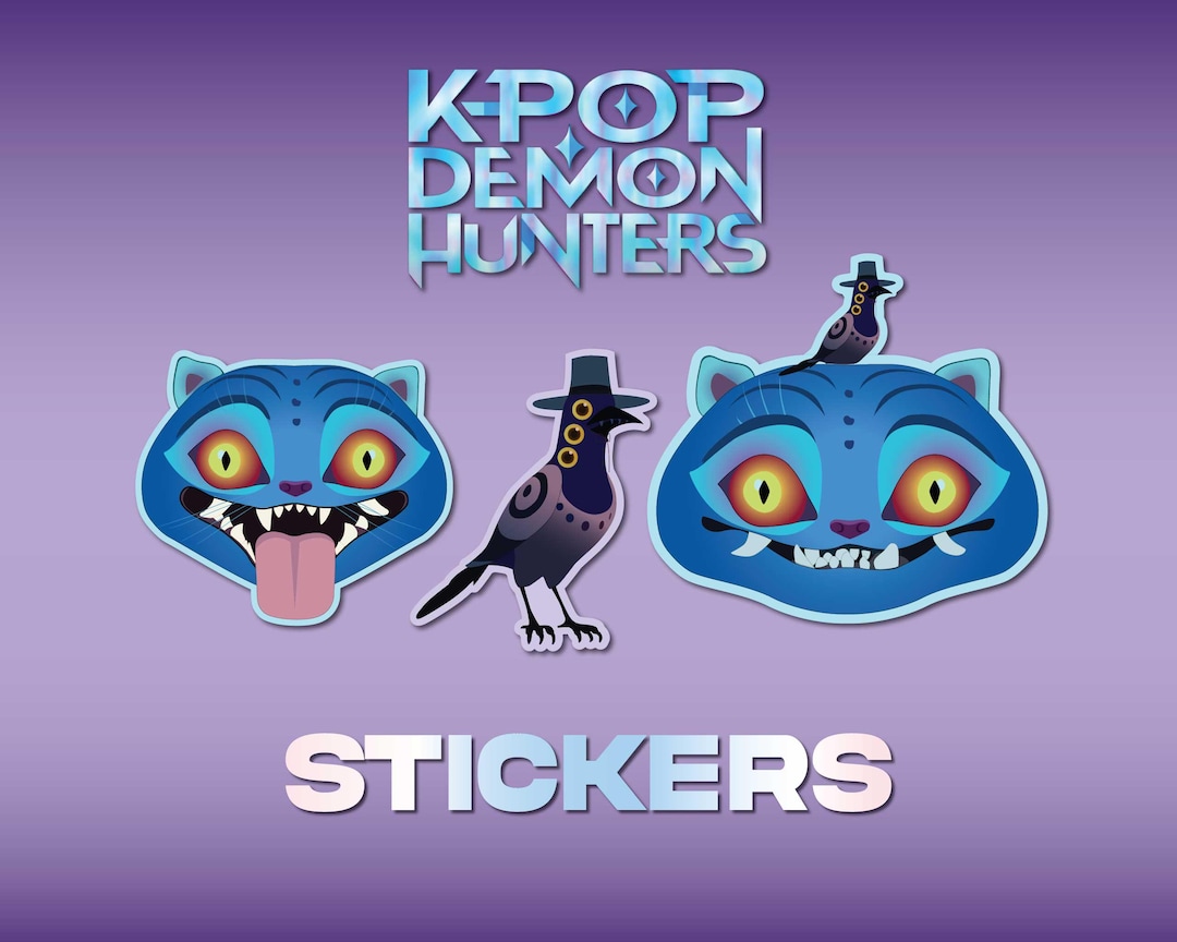 Kpop Demon Hunters Inspired Stickers – Derpy Tiger, 3-eyed Magpie ...