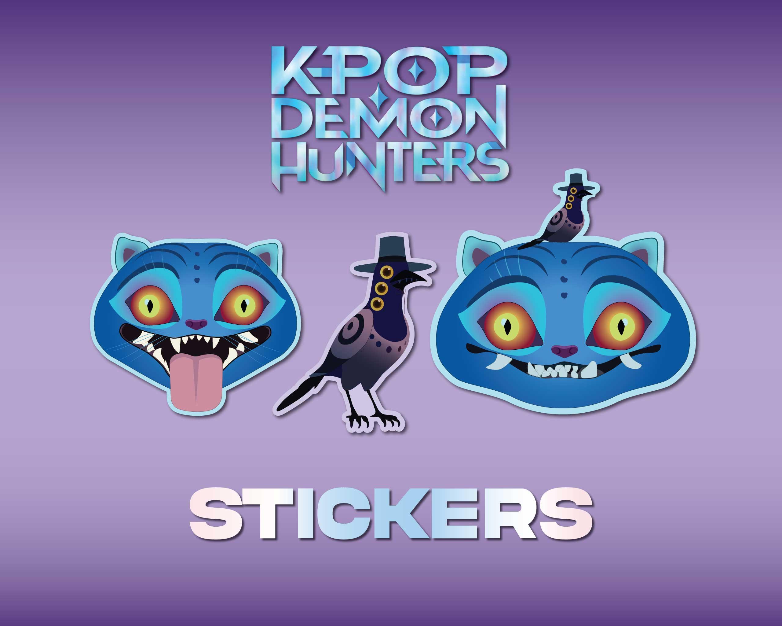 Kpop Demon Hunters Inspired Stickers – Derpy Tiger, 3-eyed Magpie ...