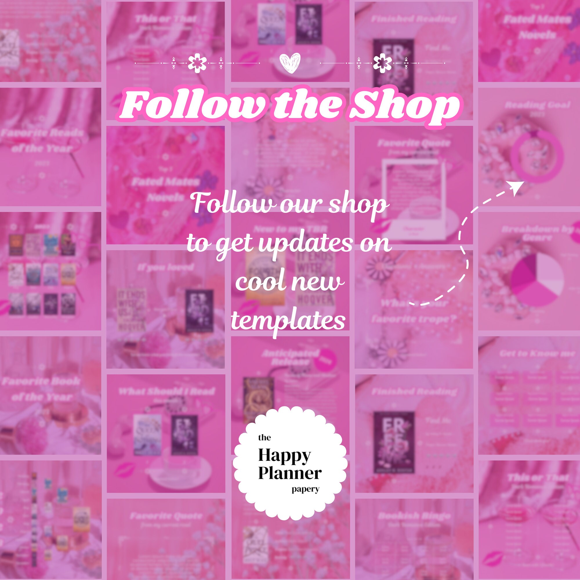 Bookstagram Posts Template Canva - Barbiecore | Bookish Template ...