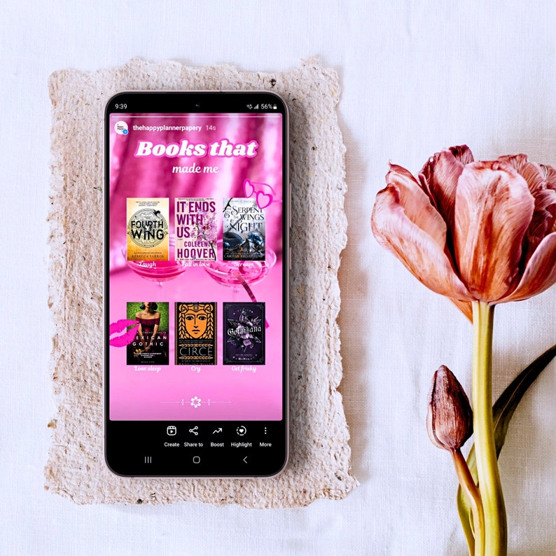 216 Bookish Instagram Story Template Canva - Barbiecore | Bookstagram ...