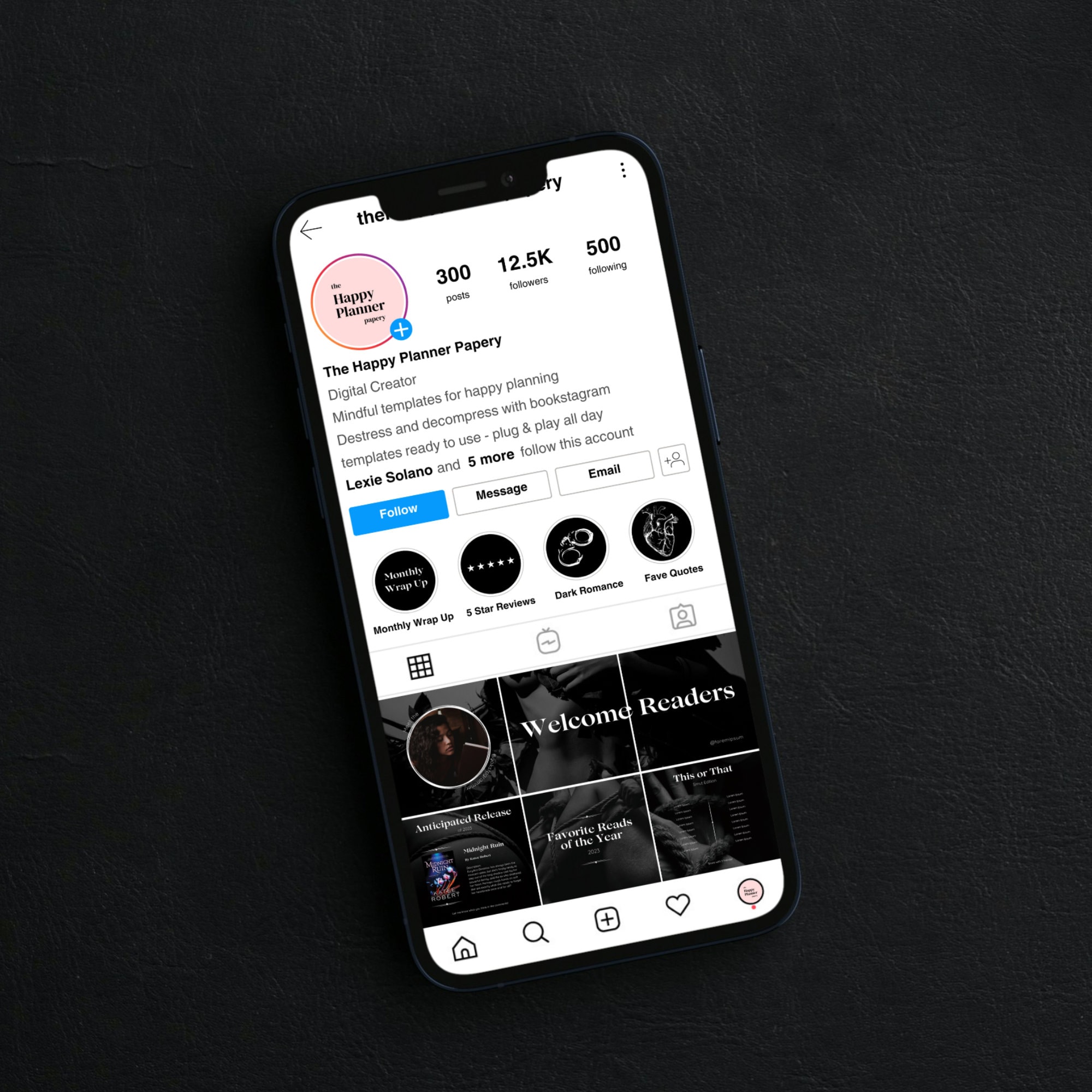 Bookstagram Pinned Posts Template Canva Dark Romance Bookish Template ...