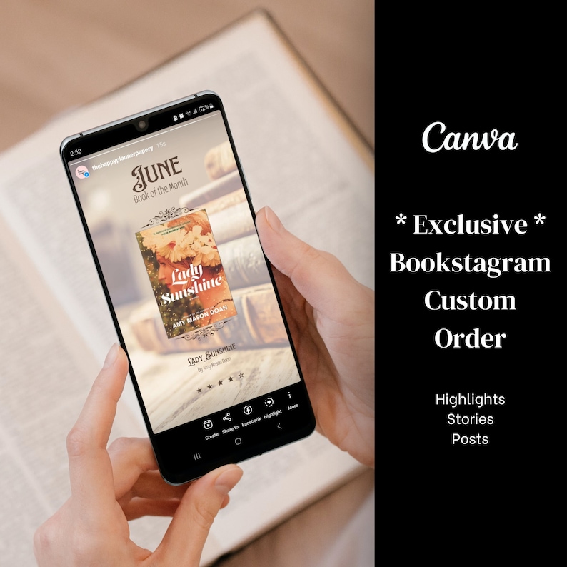 Custom Bookstagram Templates - Exclusive | Canva Bookish Instagram ...