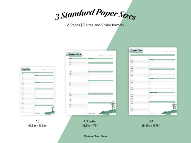 Daily Planner Printable Undated Planner Inserts - Etsy