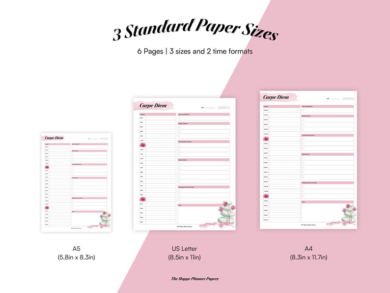 Daily Planner Printable Undated Planner Inserts - Etsy