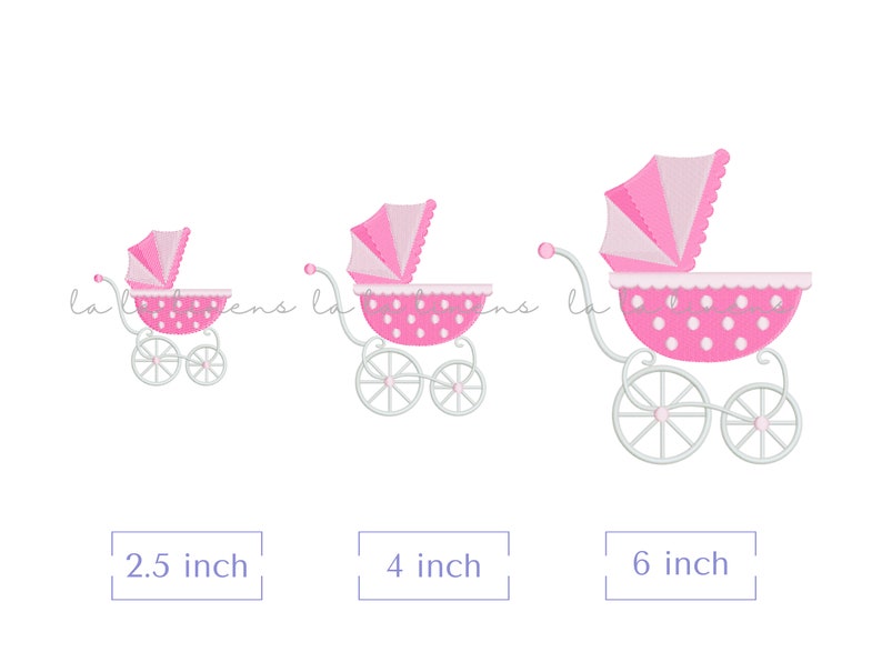 Vintage Baby Pram Embroidery Design: Nursery Decor (4x4, 5x7, 6x10 ...