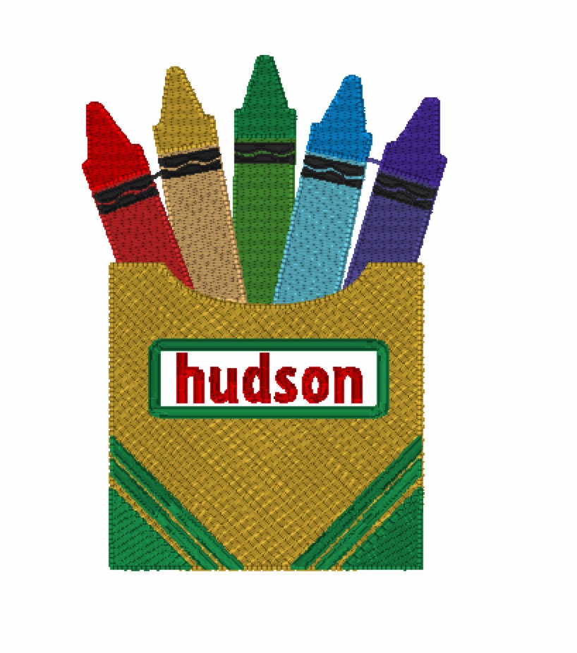 Crayon Box Frame | Machine Embroidery | Embroidery Design | 4x4 | 5x7 ...